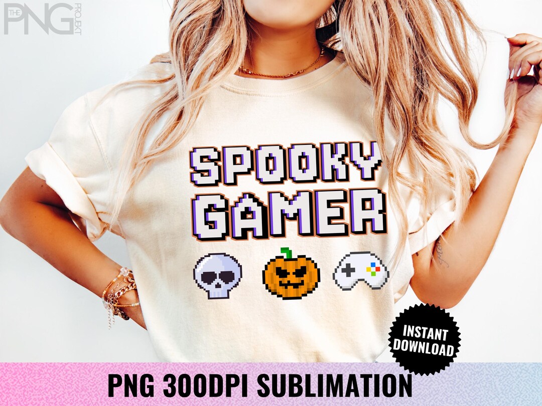 Spooky Gamer Png, Gaming Png, Vintage Halloween Gamer Png, Retro ...