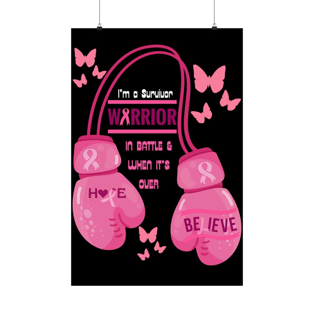 Breast Cancer Posters, Breast Cancer Survivor Design, Matte Finish Wall ...