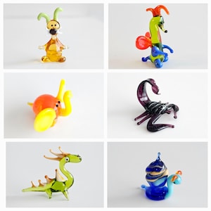 NEW COLLECTION - Handcrafted 1-inch Mini Glass Animal Figurines | Set ...