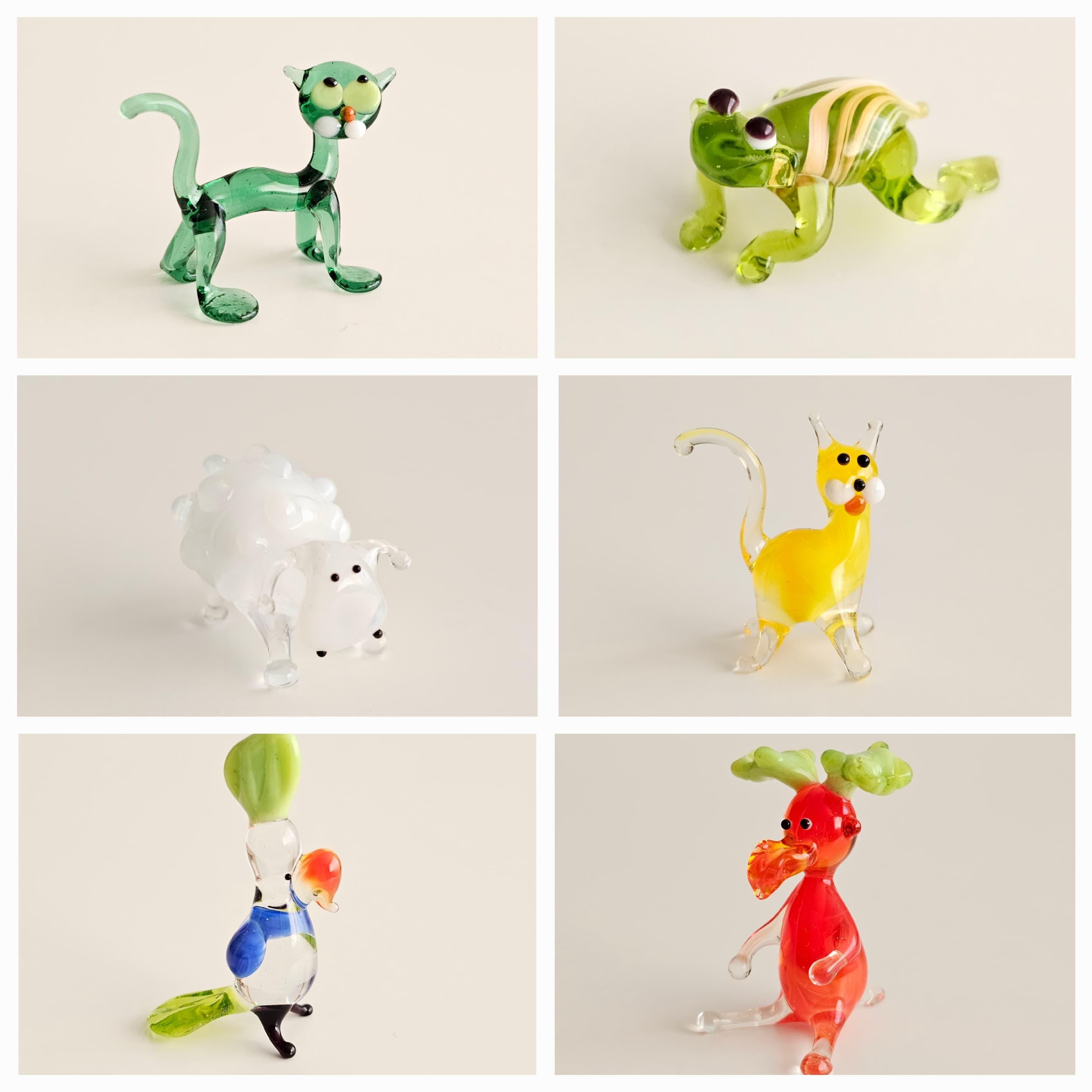 NEW COLLECTION - Handcrafted 1-inch Mini Glass Animal Figurines | Set ...