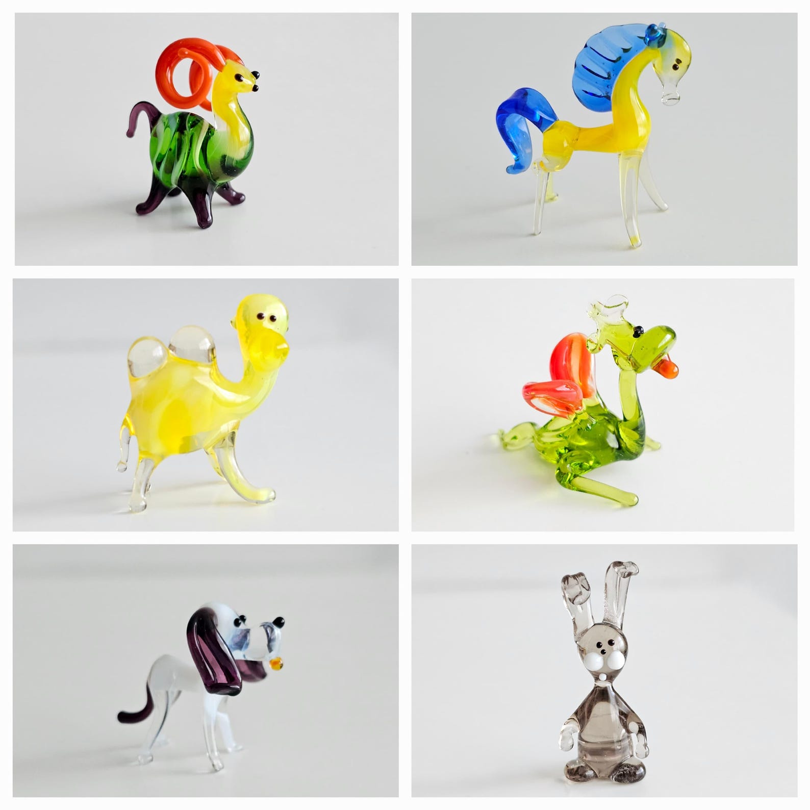 NEW COLLECTION - Handcrafted 1-inch Mini Glass Animal Figurines | Set ...