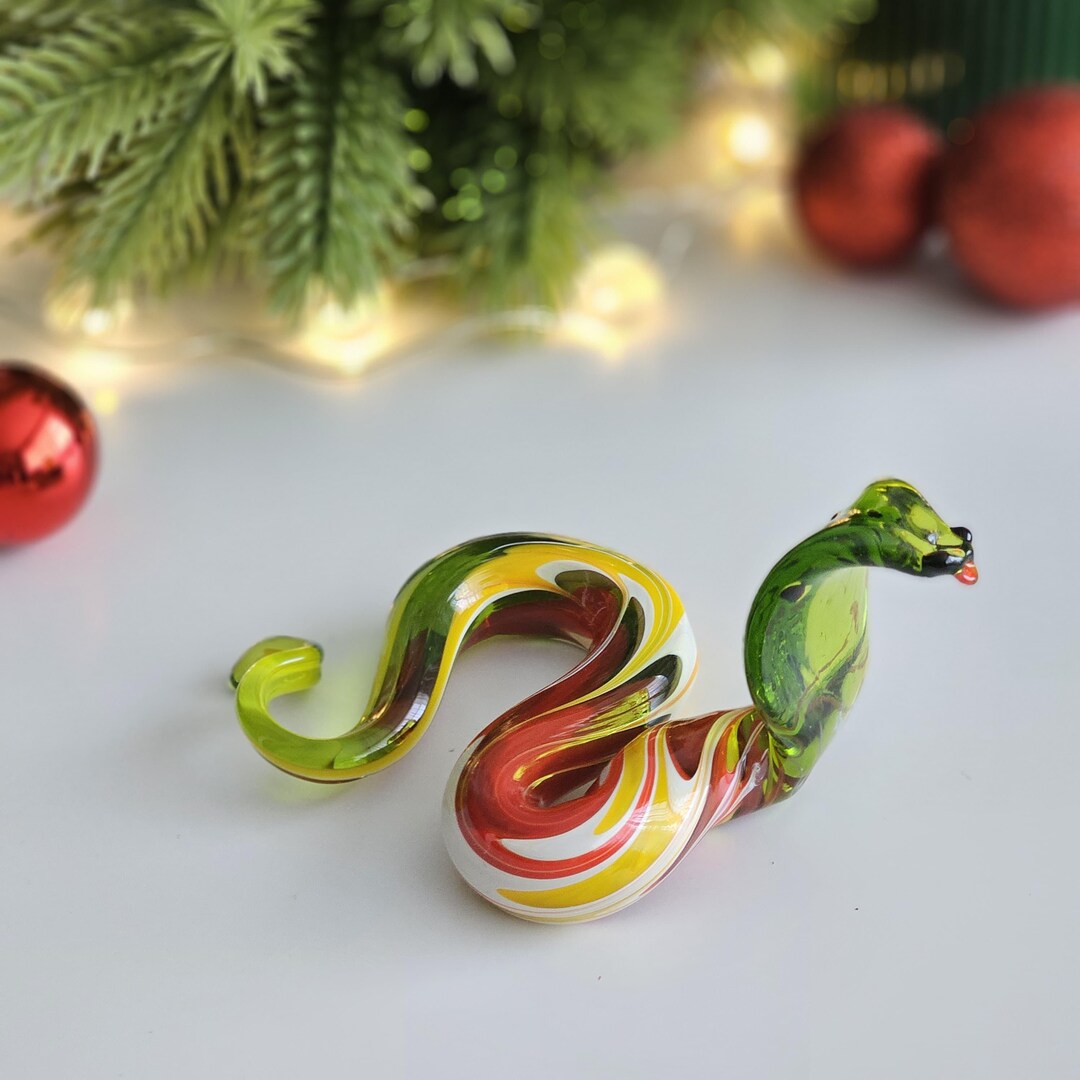 Handmade Glass Snake Figurine Symbol of 2025 Unique Hand-made ...