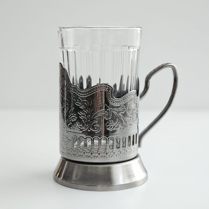 Russian Tea Glass and Holder - Etsy