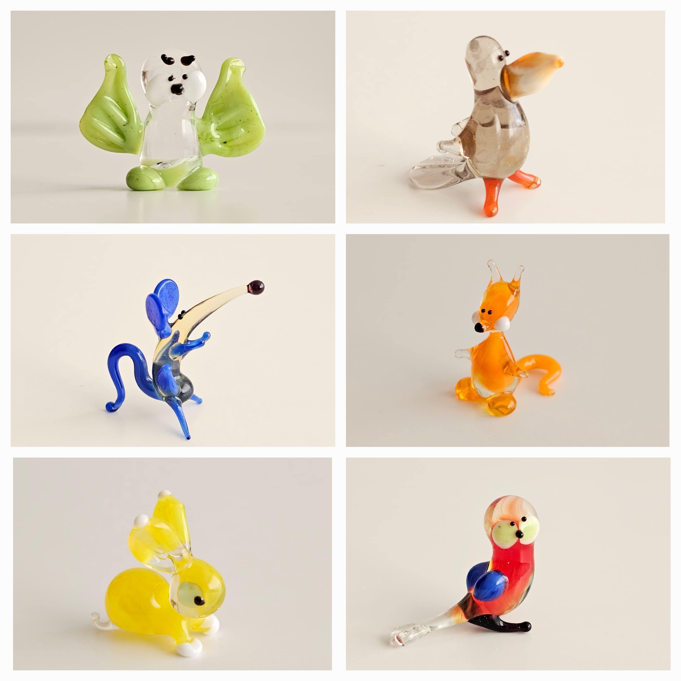NEW COLLECTION - Handcrafted 1-inch Mini Glass Animal Figurines | Set ...