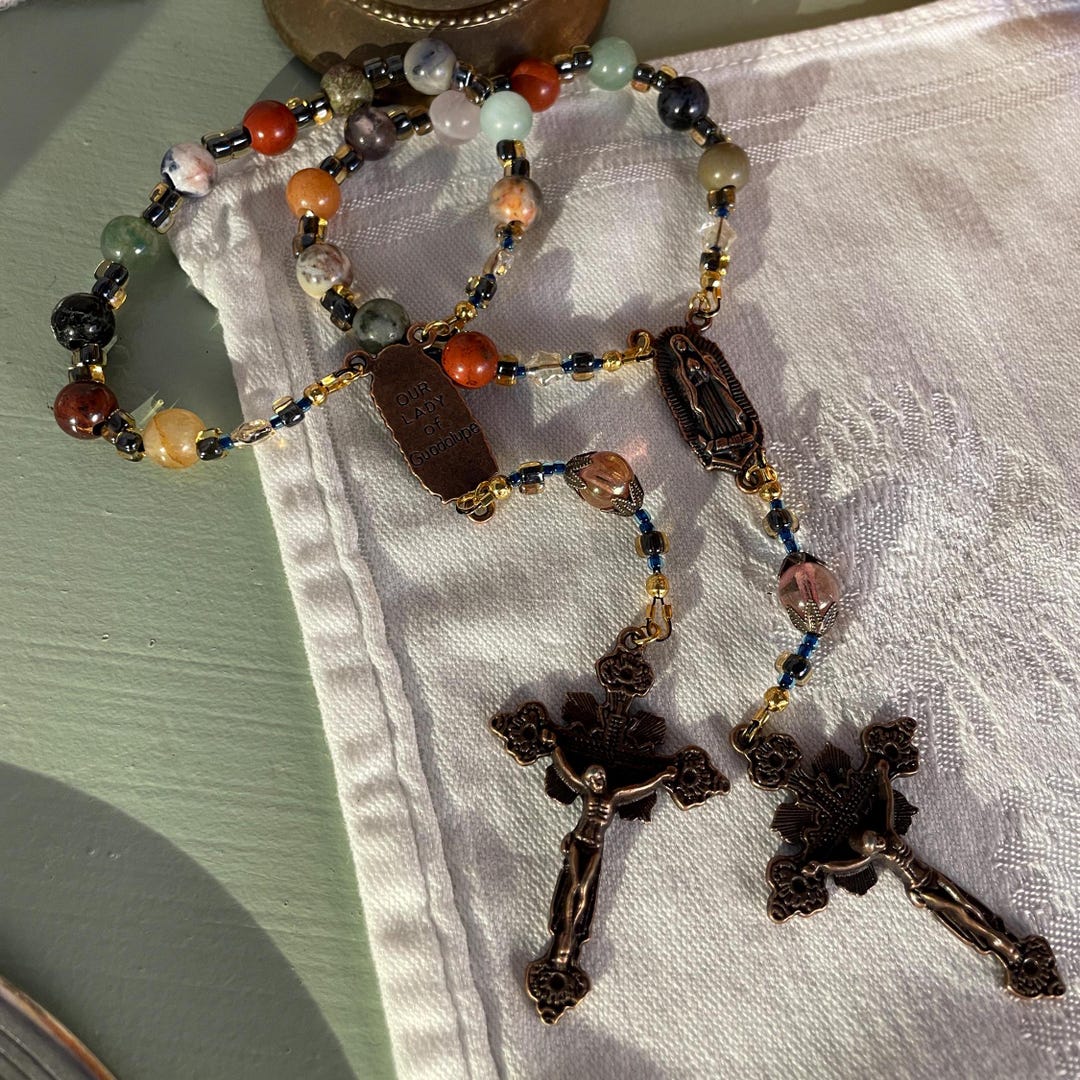 Our Lady of Guadalupe Chaplets Handmade Chaplet, Natural Stone Chaplet ...
