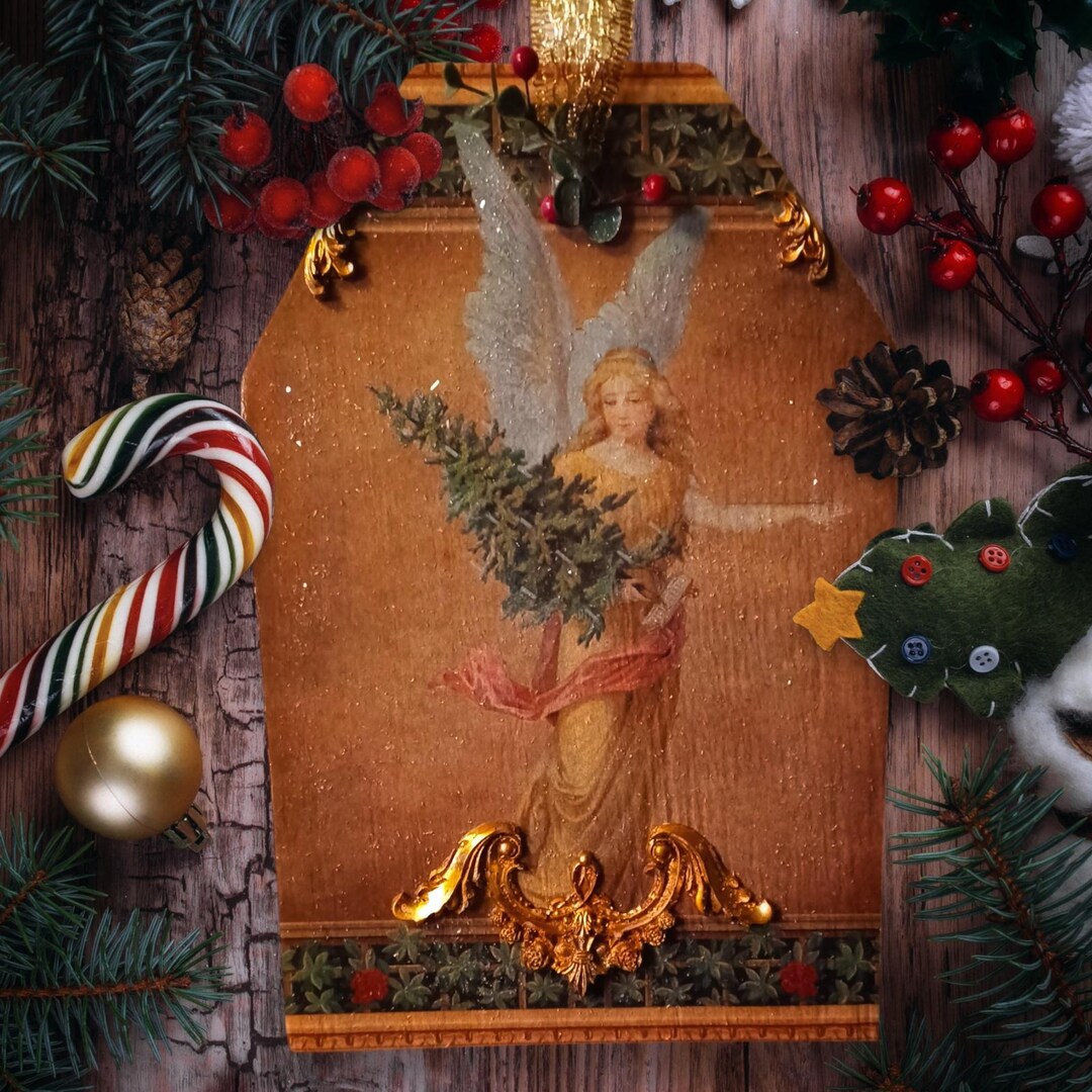 Handcrafted Wooden Angel of Trees Tag Christmas Decoration - Etsy