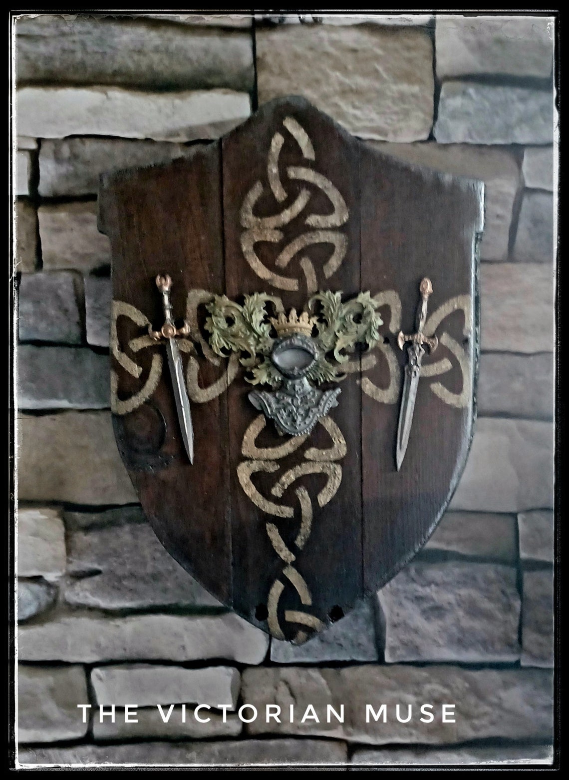 Celtic Knot Medieval Wood Shields Handcrafted decorative Display Only ...