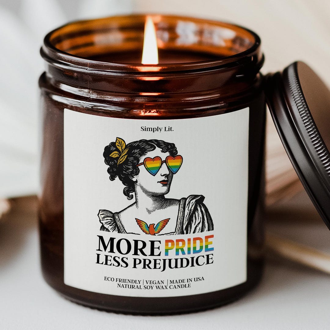 More Pride Less Prejudice Candle LGBTQ Gay Best Friend Gift Pride Month ...