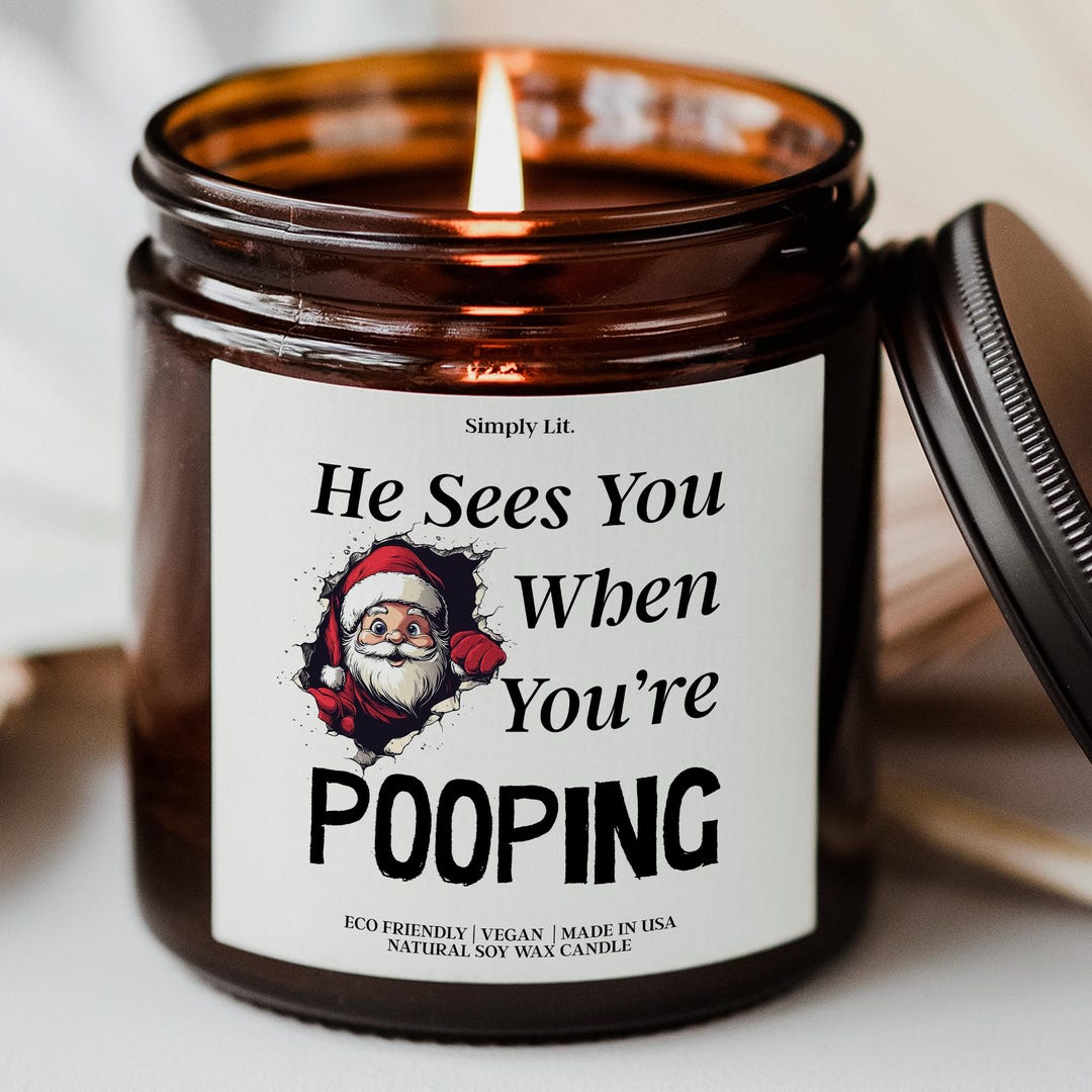 He Sees You When Pooping Candle, Funny Christmas Candles, Faily Secret ...