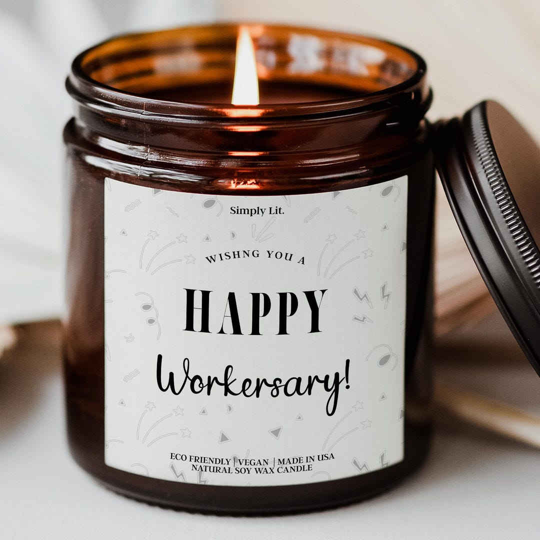 Work Anniversary Gift Candle, Corporate Gifts for Employee Recognition ...