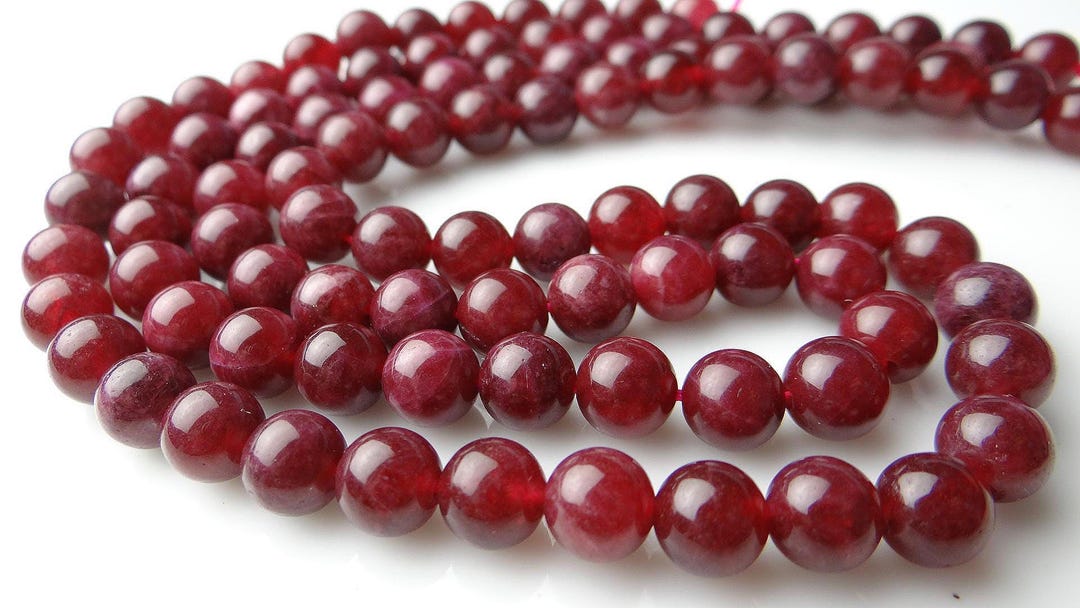 15 Inches...maroon Quartz Smooth Round Beads....8mm - Etsy