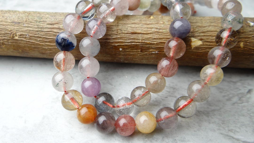Amazing Multi Moss Rutilated Quartz Smooth Round Beads~~ 6mm~~15 Inches ...