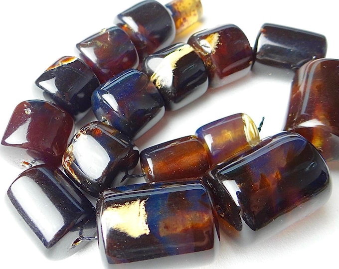 Sumatra Blue Amber Barrel Nugget Beads: 11 Inch Strand---c-40--rare ...