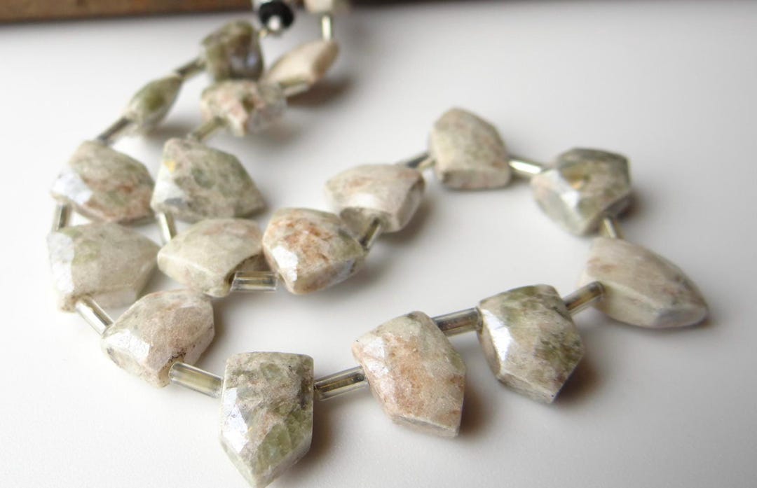 8 Inches...marble Silverite Faceted Shield Briolettes--10x8mm - Etsy
