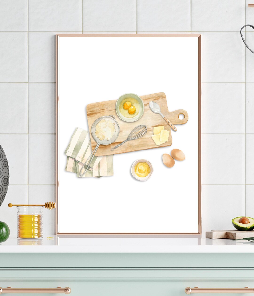 Watercolor Baking Print: Rustic Kitchen Wall Art (digital Download) - Etsy