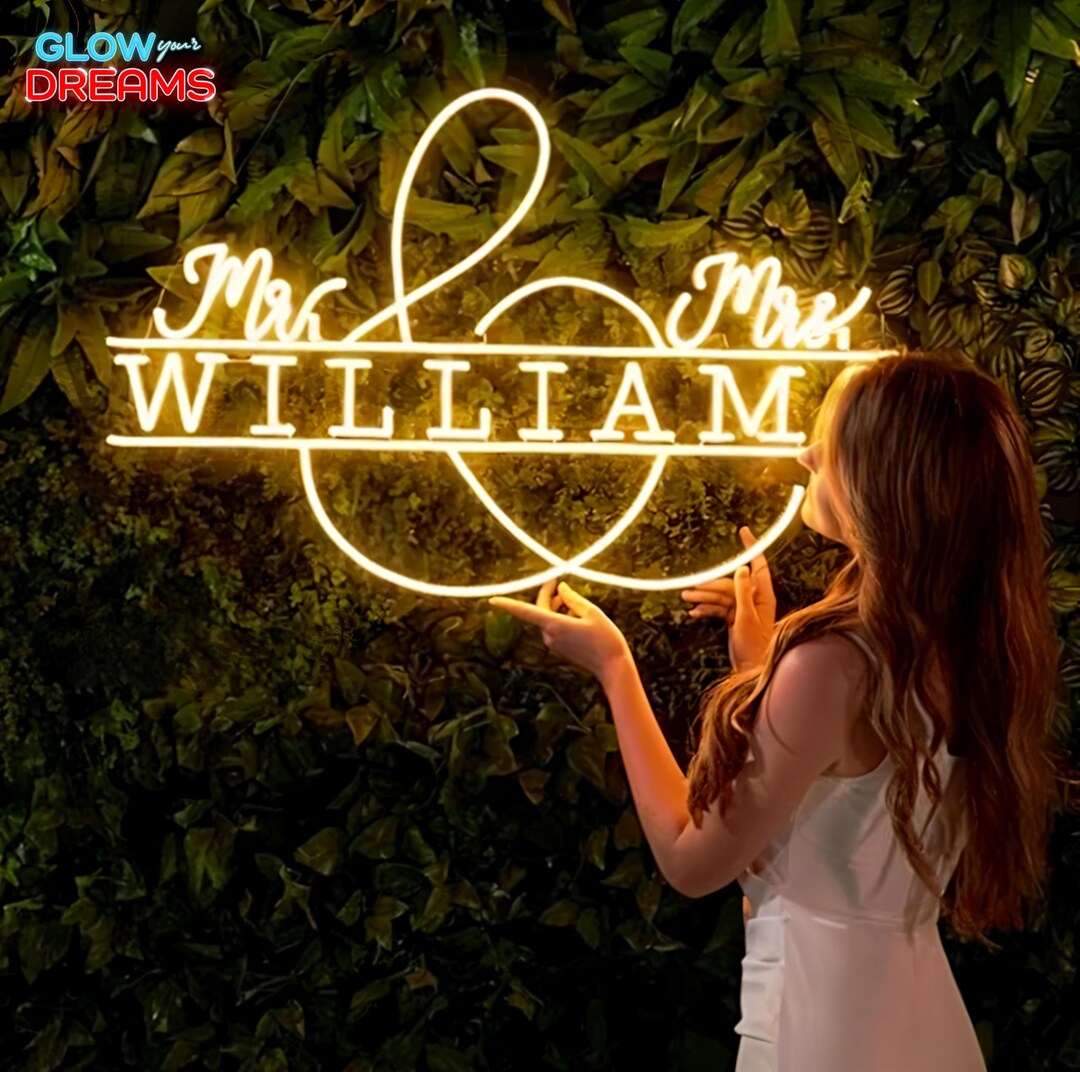 Personalized LED Neon Sign – Custom Text & Logo – Wedding Decoration ...