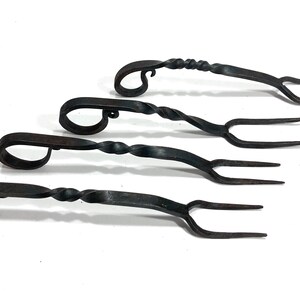 Vintage Hand Forged Forks Set of 4 6 Two Tined Rustic Primitive ...