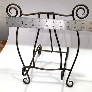 Large Vintage Wrought Iron Display Stand Tabletop Easel Book Cookbook ...