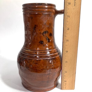 Vintage Colonial Williamsburg Reproduction Redware Pottery Bottle Bird ...