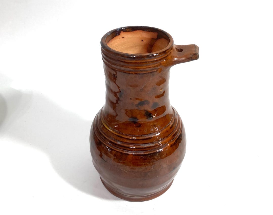 Vintage Colonial Williamsburg Reproduction Redware Pottery Bottle Bird ...