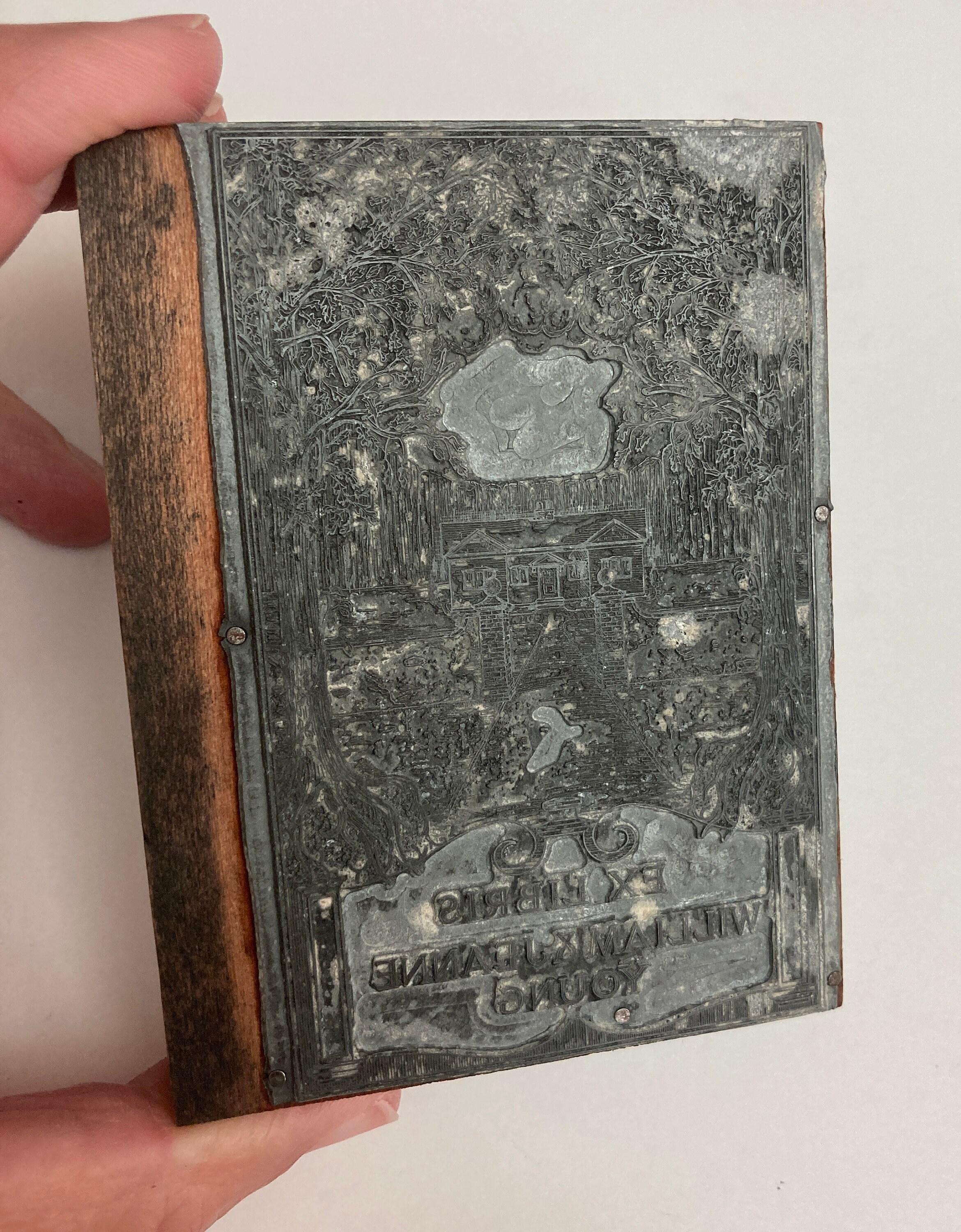 Vintage Ex Libris Bookplate Letterpress Printing Printers Block Path ...