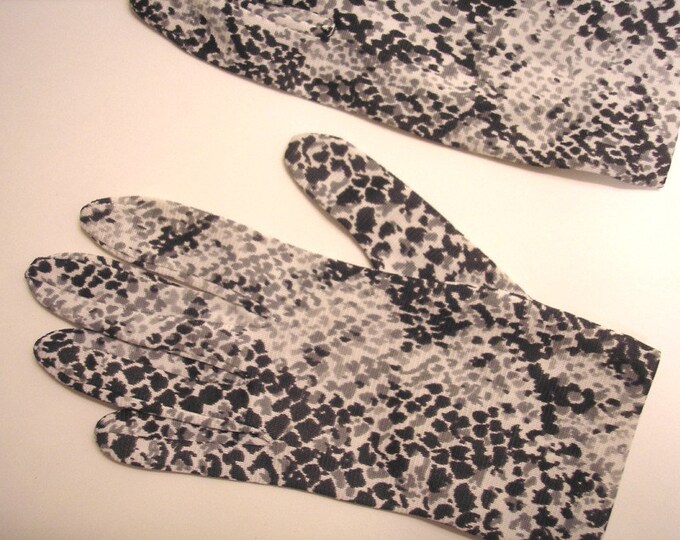 Vintage Stretch Fabric Snakeskin Animal Print Gloves Size A - Etsy