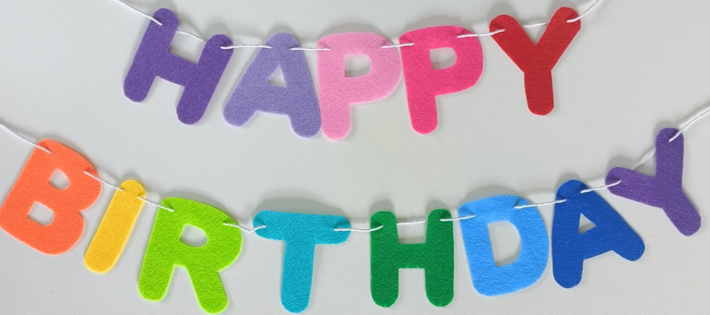 Felt Happy Birthday Banner, Birthday Garland, Kids Birthday Party ...