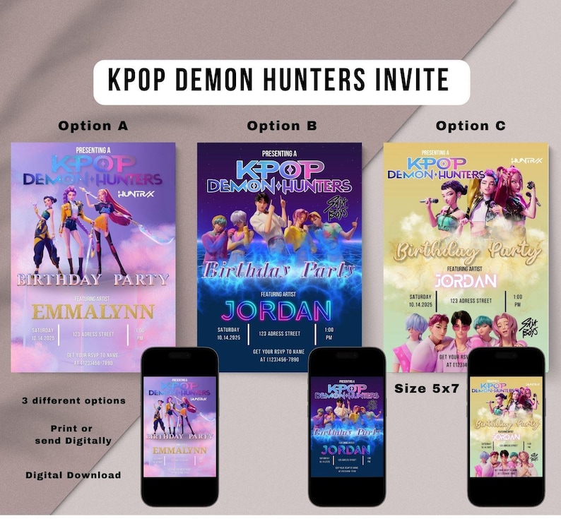 Kpop Birthday Invitation, Personalized Invite, Digital Download - Etsy