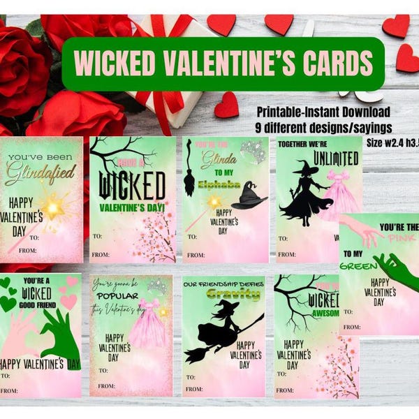 Wicked Valentine Cards - Etsy