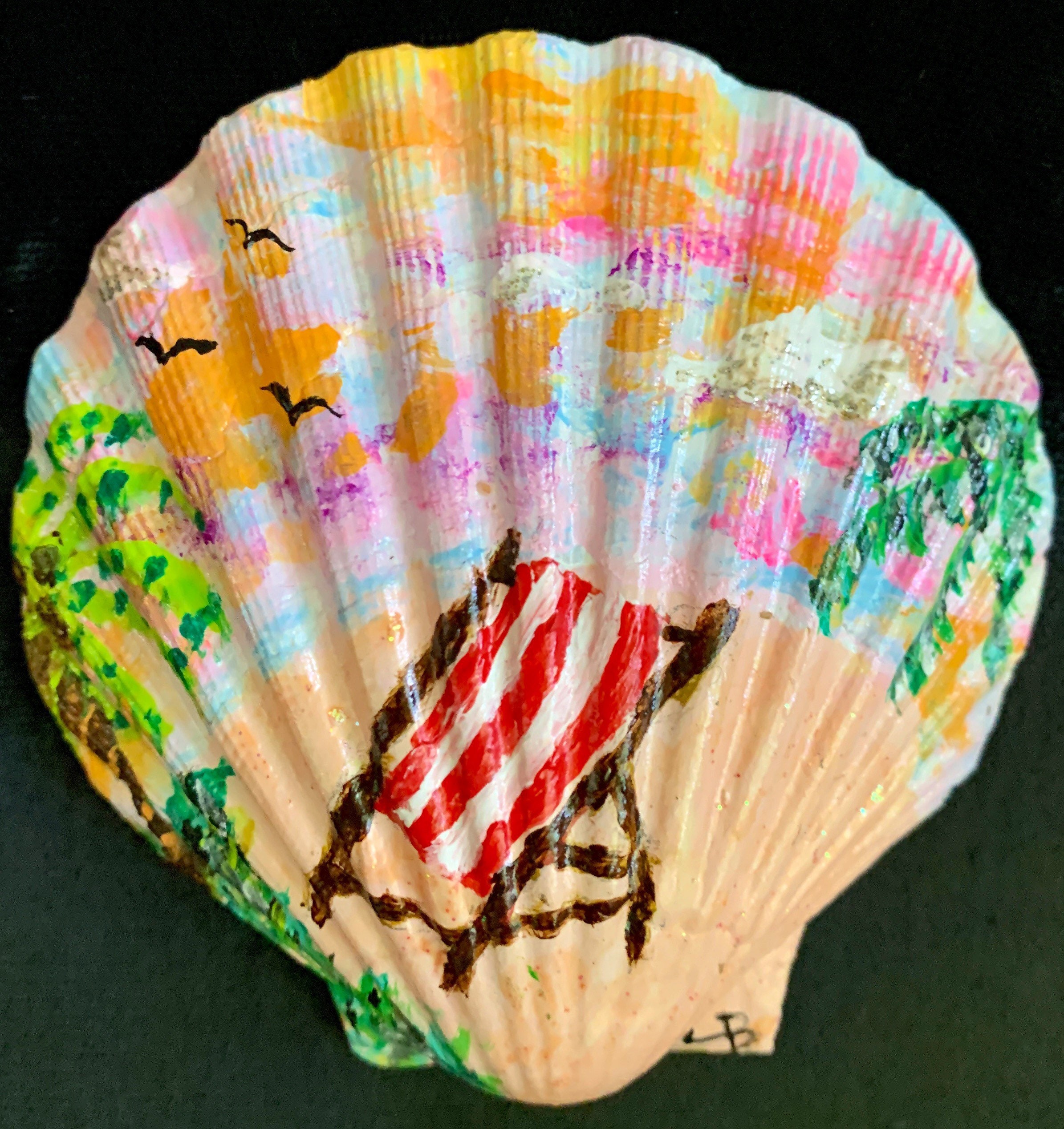 Scallop Shells. Autumn in the Air, Artistically Original Hand Painted ...
