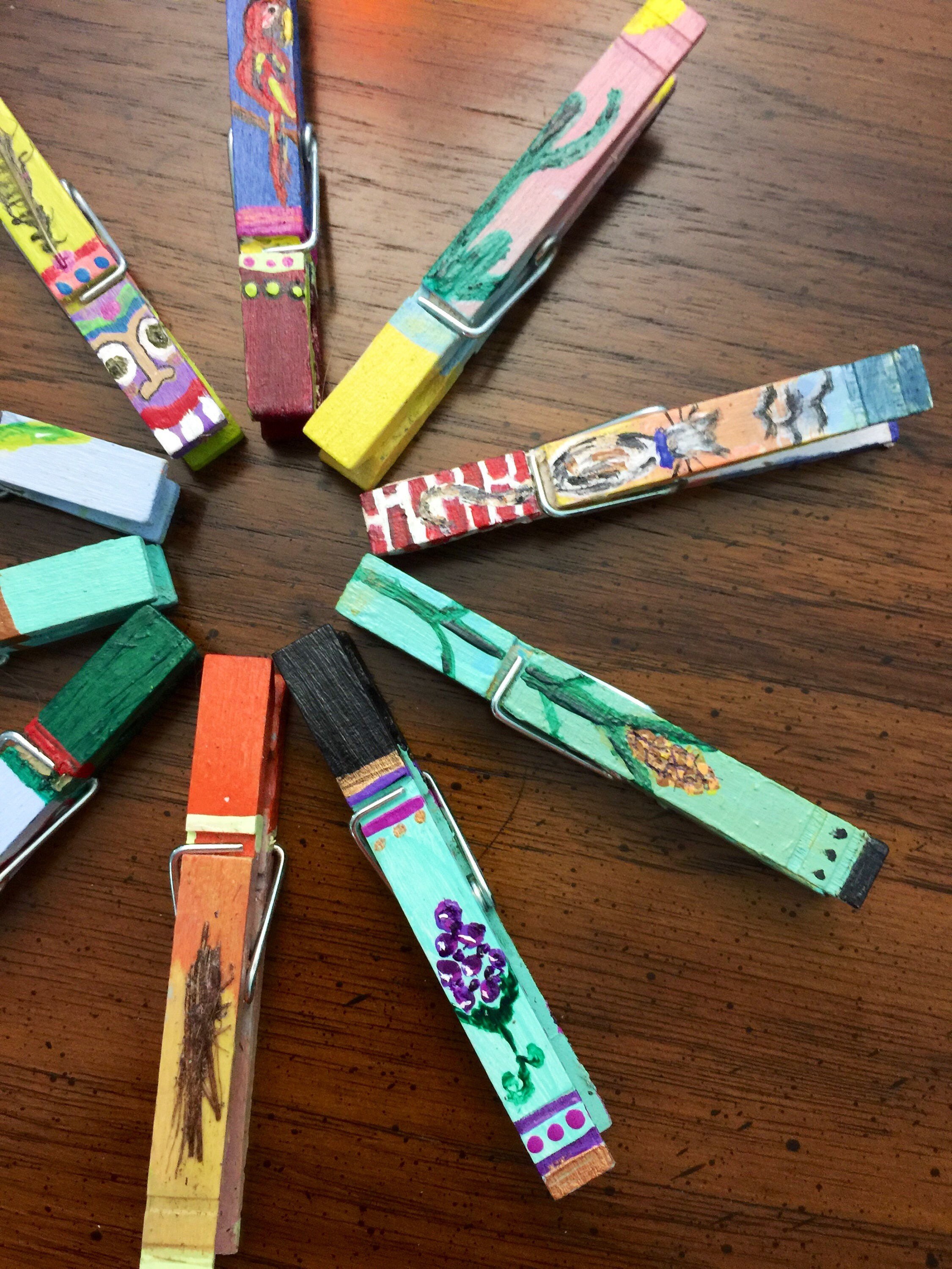 Clothespins Kitchen Music Room Art Hand Painted Clips - Etsy