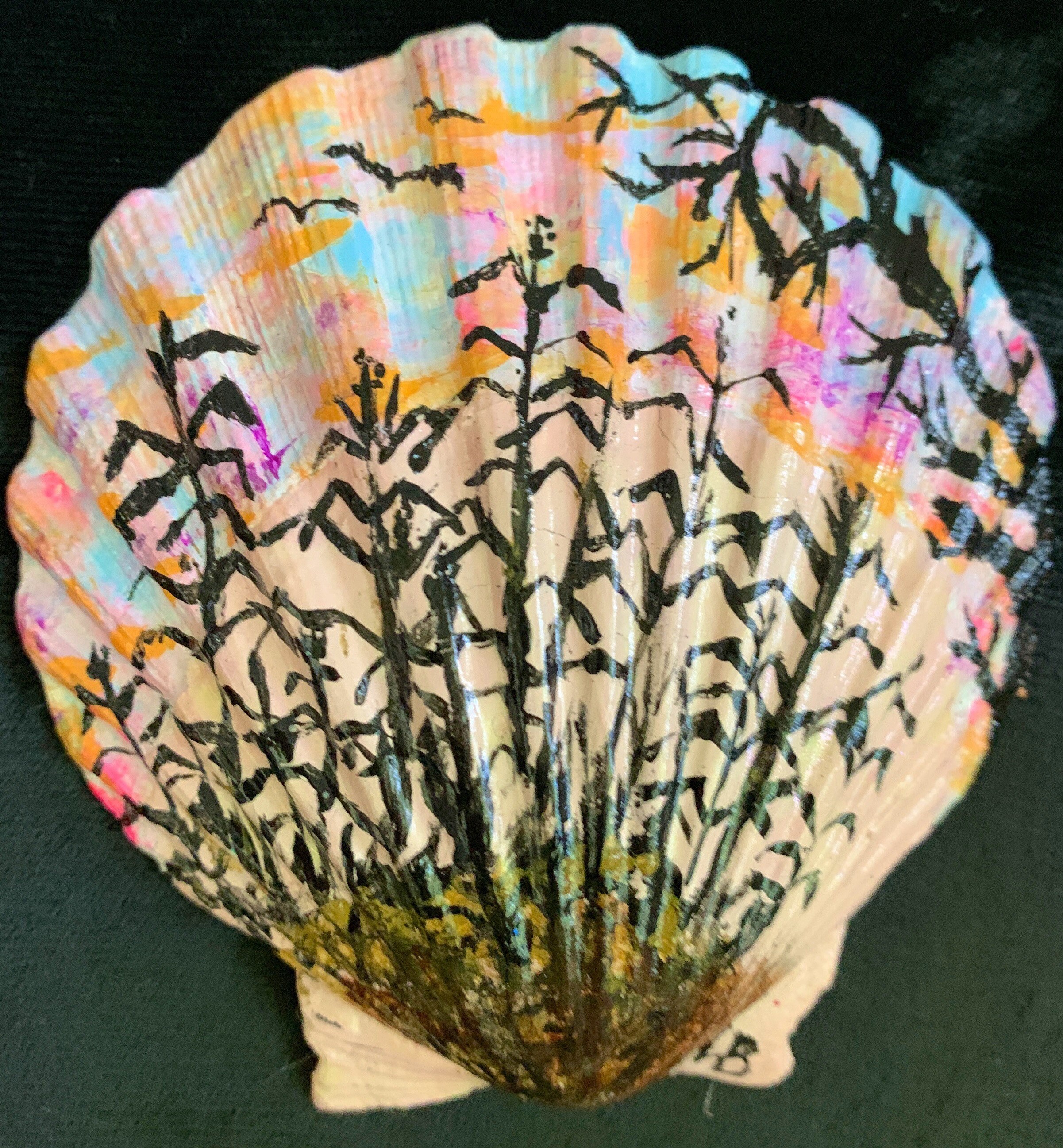Scallop Shells. Autumn in the Air, Artistically Original Hand Painted ...