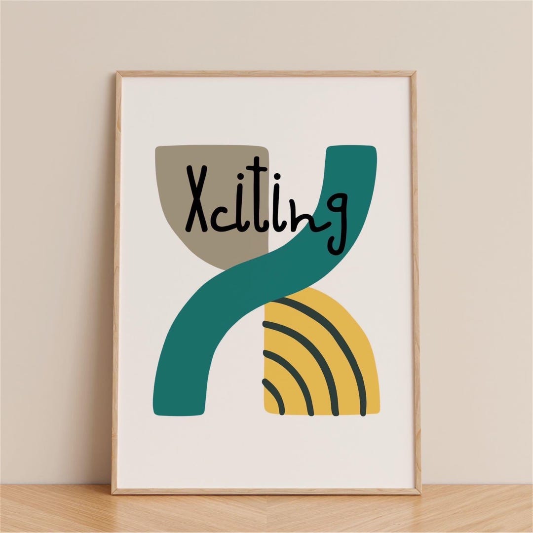 Letter X Printable, Name Initial Positive Attribute Letter Art, Nursery ...