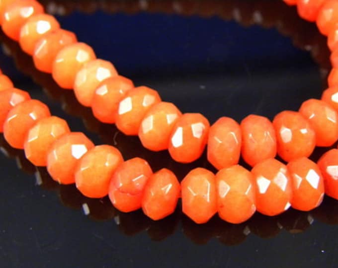 10 Pc Faceted ORANGE Rondelle Jade Beads 8x5mm - Etsy