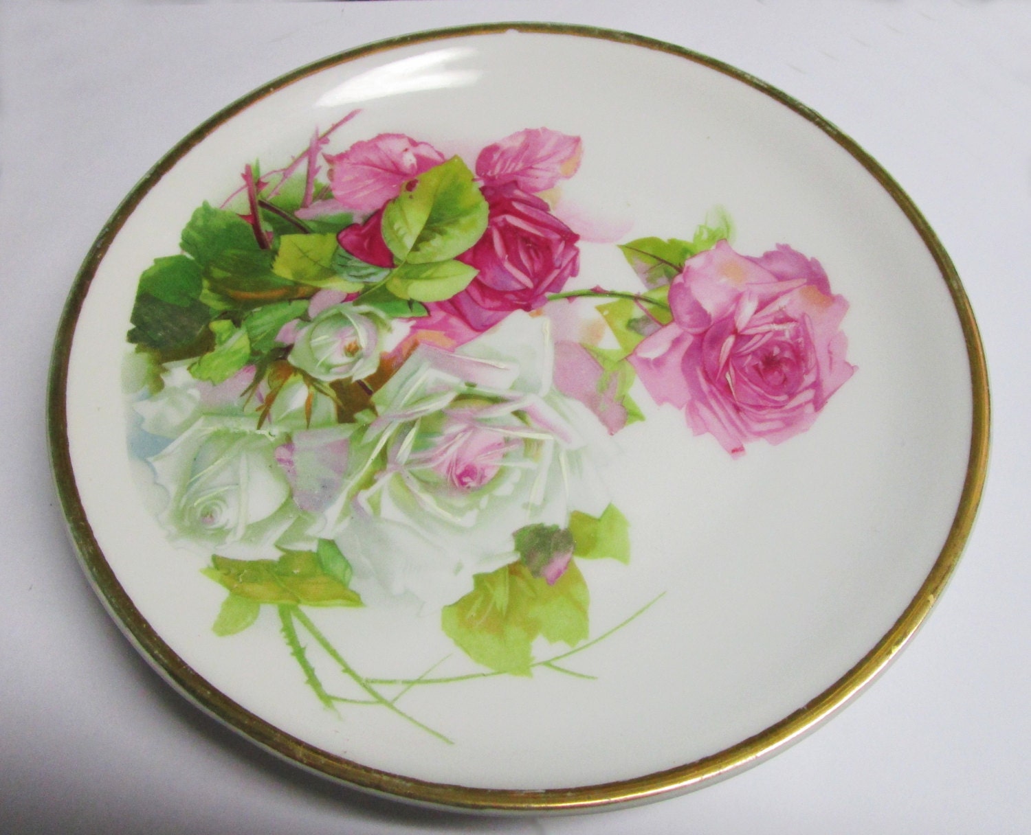 Rose Decorative Plate Collectible Moriage Plate FREE SHIPPING - Etsy