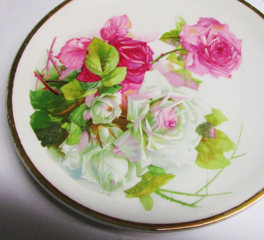 Rose Decorative Plate Collectible Moriage Plate FREE SHIPPING - Etsy
