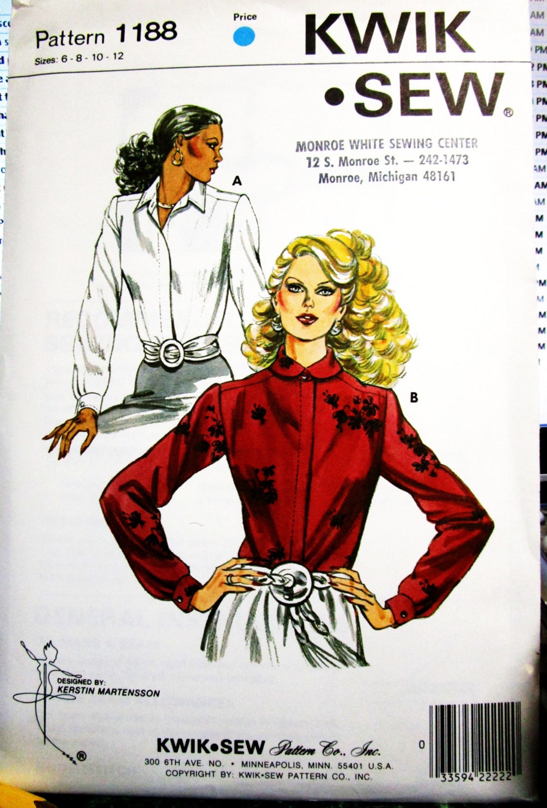 1188 Kwik Sew Pattern Ladies Top Sizes 6 8 10 12 - Etsy