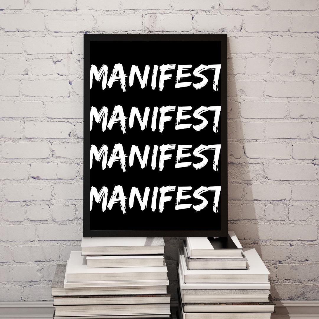 Manifest Poster Typography Wall Art Printable Motivational Art for ...
