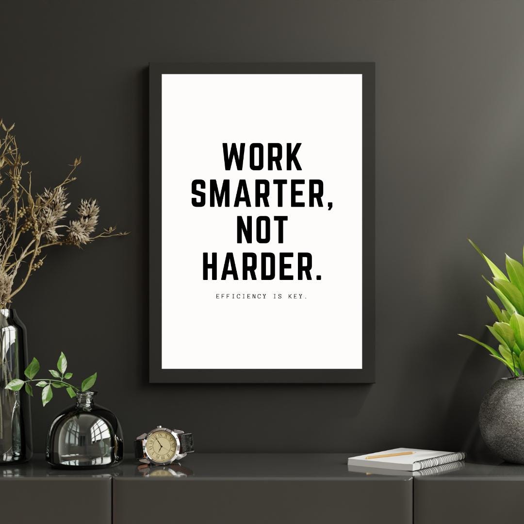 Work Smarter, Not Harder Poster – Motivational, Decoration for Office ...