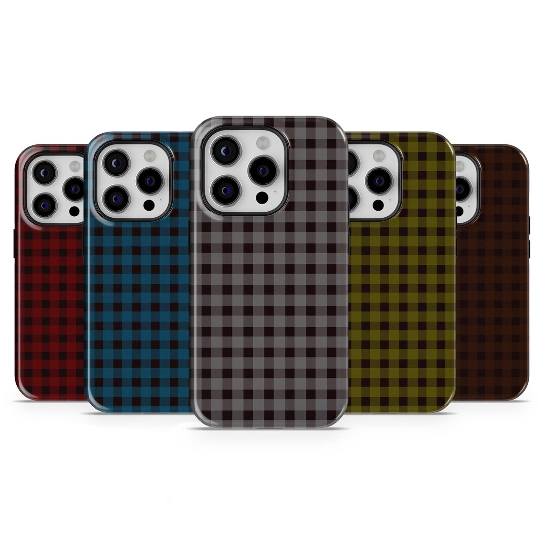 Plain Dark Squares Case Dark Checkered TOUGH Cover for iPhone 16pro ...