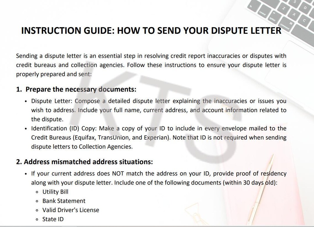 Charge off Dispute Letters PDF (free Instructions Included) | DIY ...