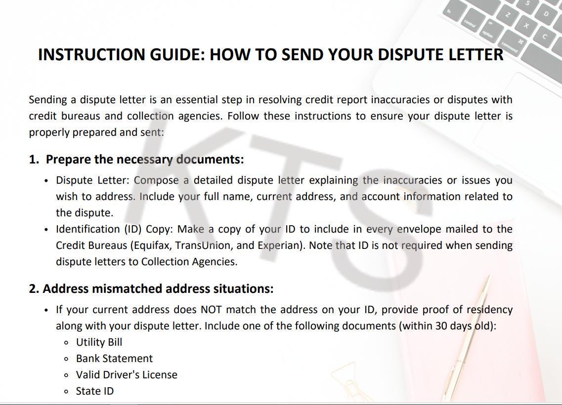 Charge off Dispute Letters PDF-2 (free Instructions Included) | DIY ...