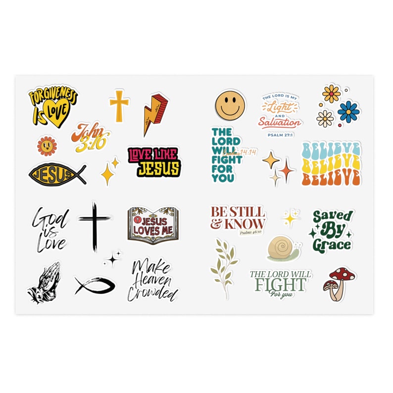 Religious Sticker Sheets, Christian Bible Verse Decorative Stickers ...