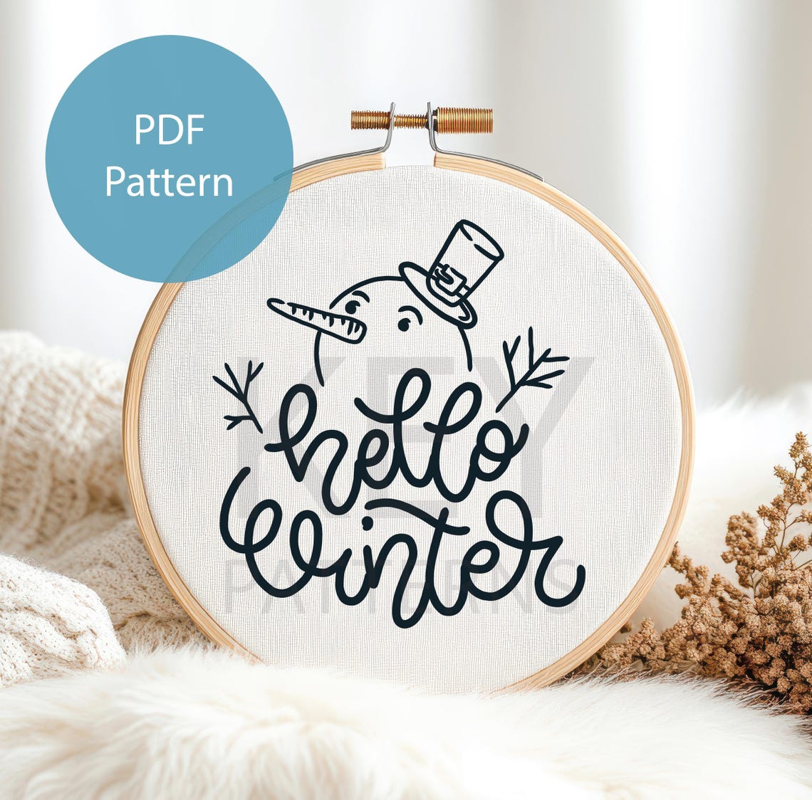 Snowman Hand Embroidery PDF Pattern, Instant Digital Download, Snowman ...