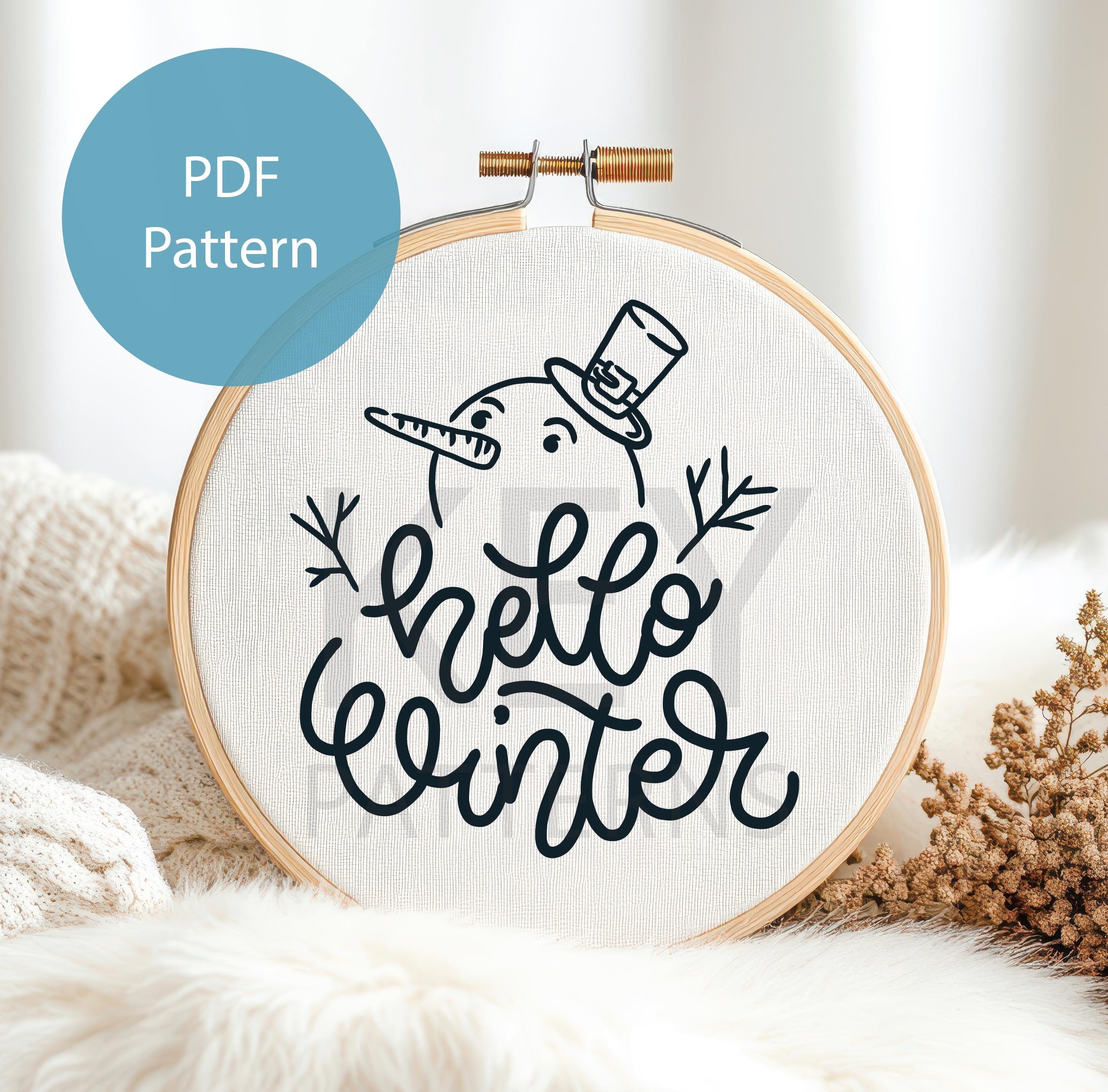 Snowman Hand Embroidery PDF Pattern, Instant Digital Download, Snowman ...