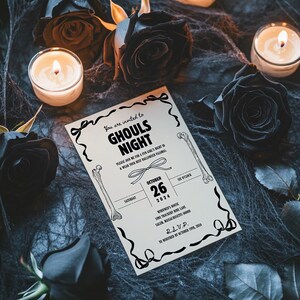 Ghouls Night "girls Night" Halloween Party Invitation Canva Template - Etsy