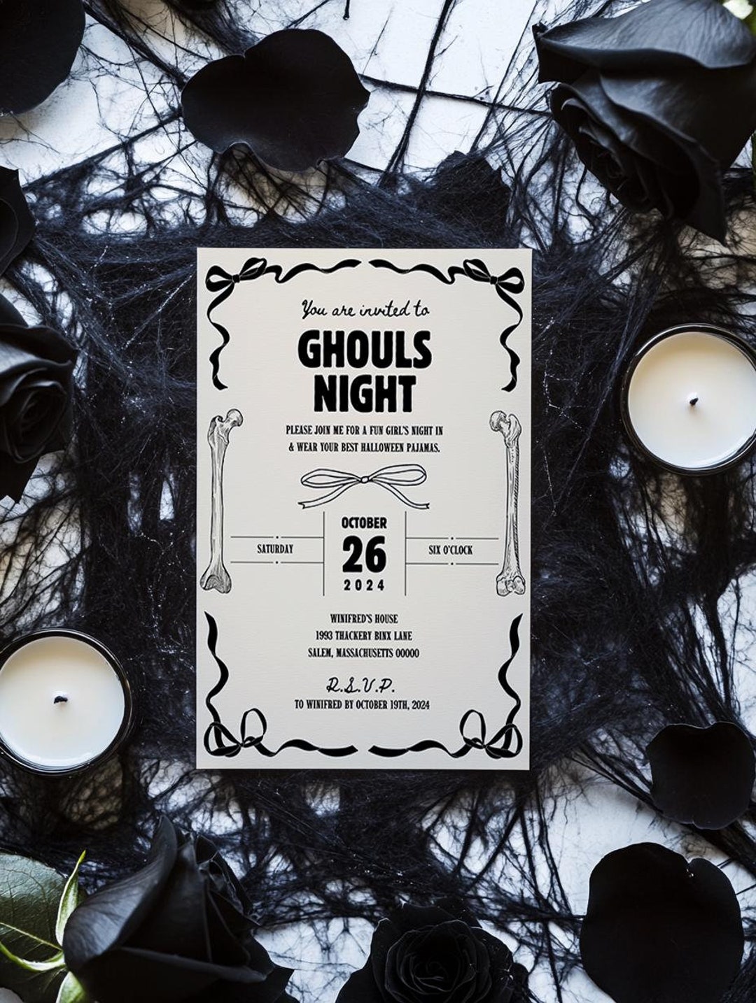 Ghouls Night "girls Night" Halloween Party Invitation Canva Template - Etsy
