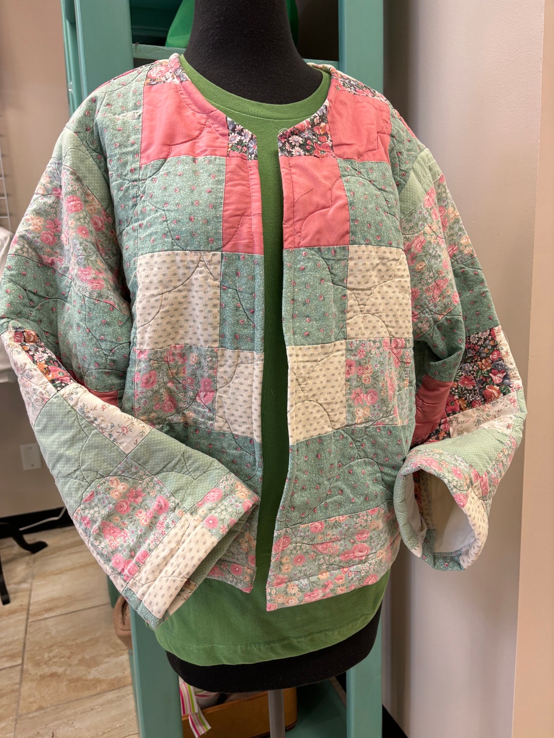 Vintage Quilt Jacket Pastel Colors - Etsy