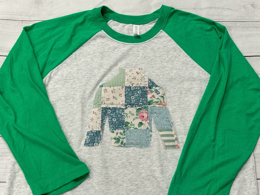 Quilted Jockey Silk Appliqué Raglan Shirt - Green - Etsy