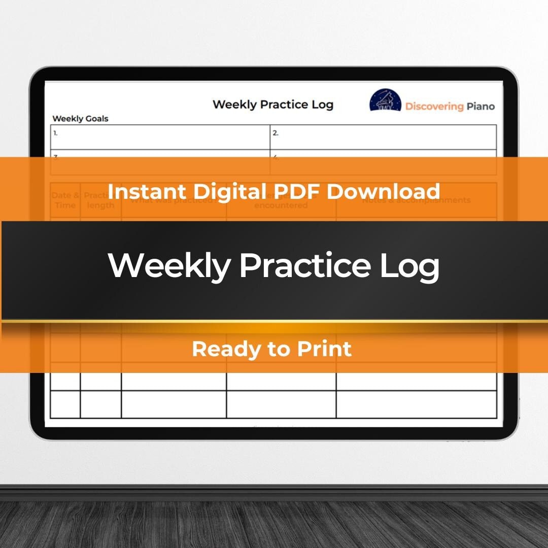 Weekly Piano Practice Log - Piano Reference, Beginner Piano, Piano ...